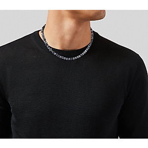 COAI Womens Mens Cross Snowflake Obsidian Necklace