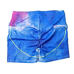 Bblulu Women Yoga Shorts Ruched Booty Biker Shorts High Waisted Gym Workout Shorts Butt Lifting Hot Pants