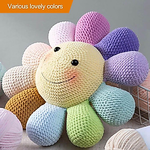 MOJADREAM 3PCS 3.5oz Chenille Yarn for Blankets Amigurumi: Soft Velvet Baby Yarn Blanket Knitting and Crocheting Bulky 5# Yarn 3 Skeins of 100g (Pale Peach)