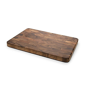 Ironwood Gourmet Large End Grain Prep Station Acacia Wood Cutting Board, 14 x 20-Inch, Brown