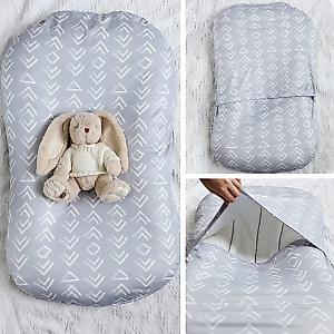 SWESEN Baby Lounger Cover, Removable Infant Lounger Slipcover for Boys Girls, Ultra Soft Cover for Newborn Lounger, Snug Fitting Design, Geometry