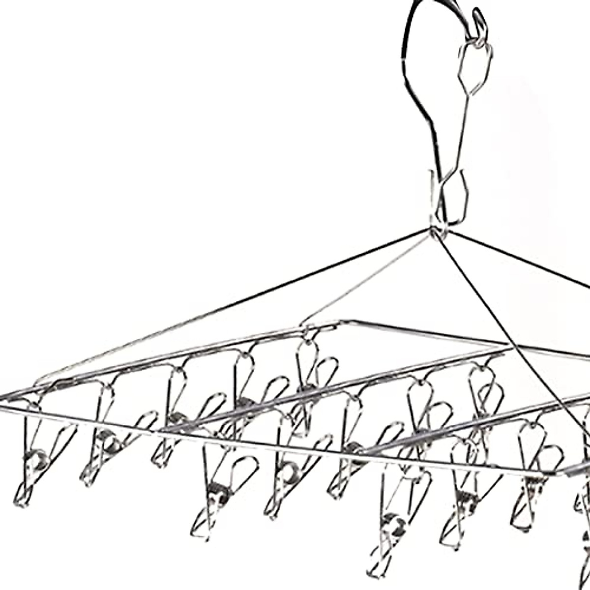 Syrisora Clothes Drying Hanger Stainless Steel Multi Clip Laundry Drip Hanging Rack for Underwear Socks Hat (No Loop Square)