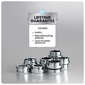 SmarterFresh 9-Piece Faucet Adapter Kit, Brass Aerator Adapter Set to Connect Garden Hose, Water Filter, Standard Hose via Diverter, in RV & Other - Male & Female Faucet Adapter for Sinks