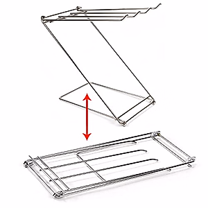 LENITH Stainless Steel Washcloth Holder Dish Rag Cloth Holder, 4 Arms Folding Towel Drying Rack for Kitchen countertop Bathroom, Hand Towel Stand Rack, Silver