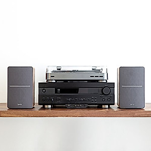Edifier P12 Passive Bookshelf Speakers - 2-Way Speakers with Built-in Wall-Mount Bracket - Wood Color, Pair - Needs Amplifier or Receiver to Operate