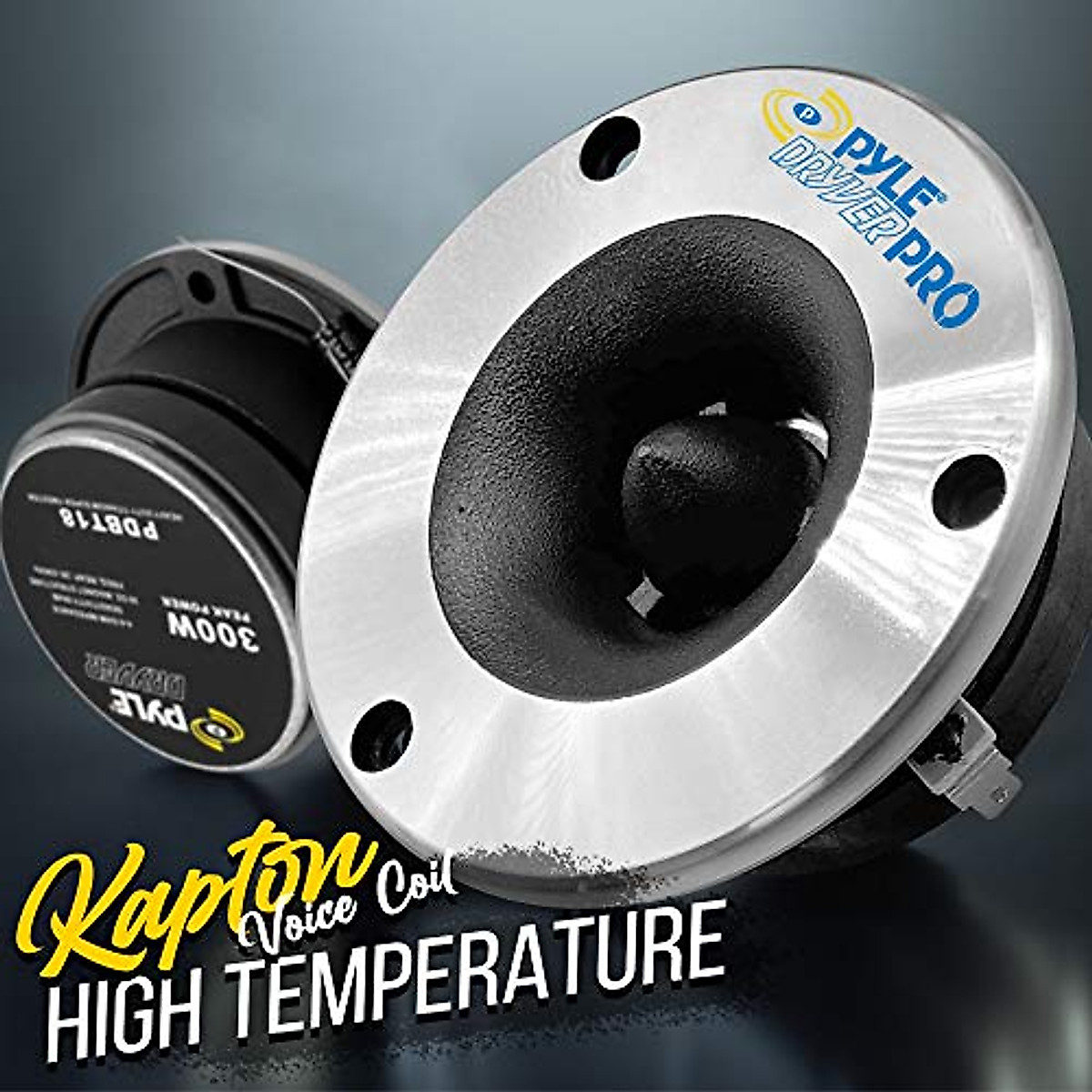 Pyle 3.75'' Titanium Horn Tweeter (Pair) - Aluminum Bullet Diamond Chrome Cutting Finish w/ 300 Watt Peak 20 oz Magnet Structure 2kHz - 25kHz Frequency Response 4 Ohm & 1" Kapton Voice Coil PDBT18
