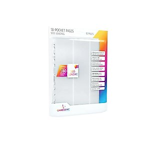 18-Pocket Pages Side-Loading (10 Pack) | Holds Standard and Japanese Cards | Durable Trading Card and Collectible Card Game Organizer | Optimized for Double-Sleeved Cards | White | Made by Gamegenic