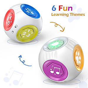 Talkfun Bilingual Cube Learning Toy for 1+ Year Old Boy Girl Gift, Musical Developmental Baby Toy 12-18 Month, Educational Toy for Toddler Age 1-2, First Christmas 1st Birthday Gifts for One Year Old