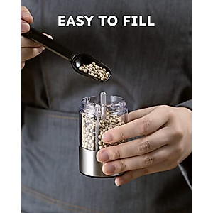 FORLIM Electric Salt and Pepper Grinder Set, Automatic Salt and Pepper Grinder Set, One Handed Operation Refillable Mill with Light, Adjustable Coarseness - 2 Mills