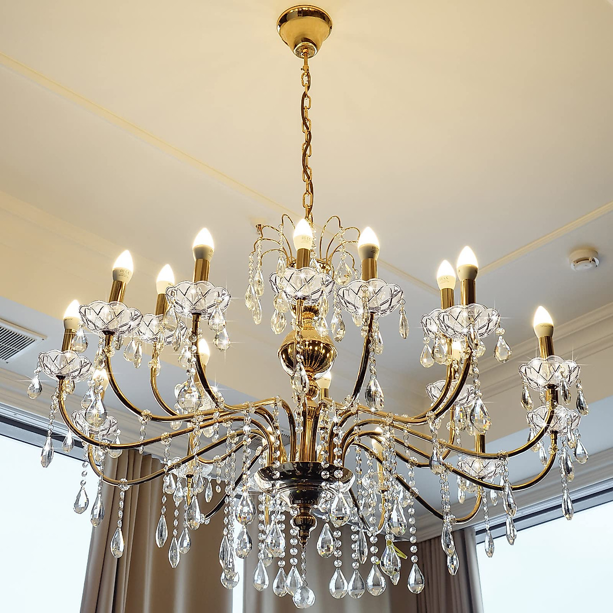 Bonuci 6 Pcs Chandelier Bobeche 4 Side Holes 4 Inch Chandelier Clear Bobeche Lamp Elegant Chandelier Parts Cups for Hanging Chandelier Wedding Birthday Party Decor(Crystal, Stylish Style)