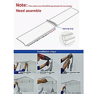 Arched Front Door Canopy Window Door Awning Canopy Outdoor Polycarbonate Cover Front Door Outdoor Patio Awning Canopy Uv Rain Snow Protection,Porch Gazebo Garden Shelter (16"x79")