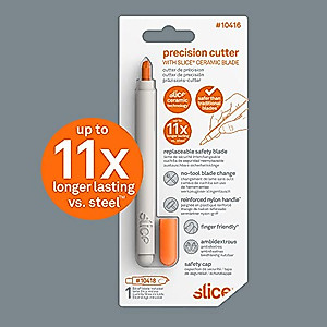 Slice 10416 New Precision Cutter 10416, Craft Cutter, Micro-Ceramic Blade Lasts up to 11x Longer Than Metal, Hobby Knife With Precision Blade, Replaceable Blade