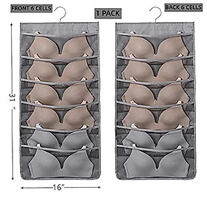 Yllshengyu Bra Organizer Hanging Double Sided With Metal Hanger Mesh Pockets for Storage Bag for Bra Socks Underwear Underpants