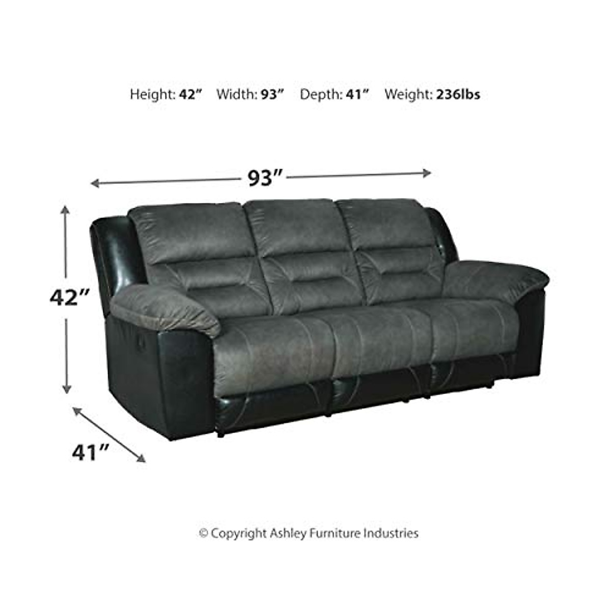 Signature Design by Ashley Contemporary Reclining Sofas, Gray