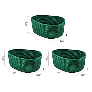 Storage Baskets, Basket Organizer And Shelf Basket, Toy Basket, Small Basket With Handle, Open Storage Box, Green 13x8.66x5.11 Inches（3PCS）