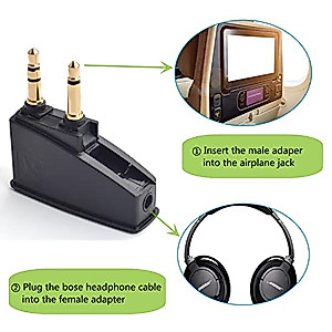 Saipomor Replacement Audio Cord and Airplane Adapter Compatible with Bose 700 OE2 OE2i QuietComfort45 QC25 QC35II QC35 QC45 Soundlink SoundlinkII SoundTrue Headphones