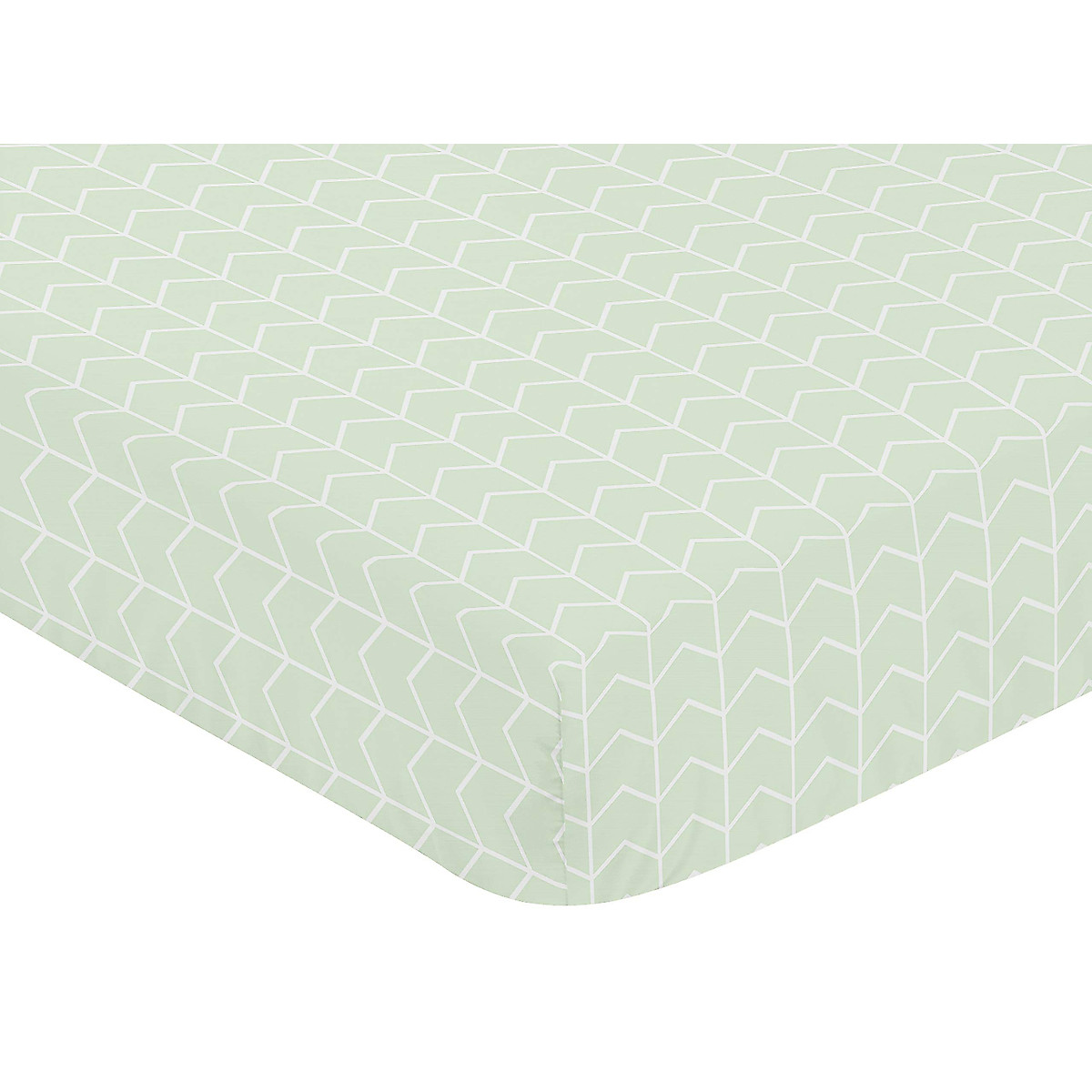 Sweet Jojo Designs Mint and White Chevron Arrow Baby or Toddler Fitted Crib Sheet for Watercolor Elephant Safari Collection