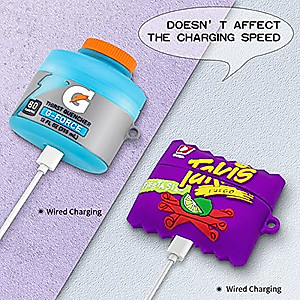 2Pack Food Case for Airpods Pro Case, Silicone 3D Cartoon Fashion Fun Cute Airpod Pro Case Cover for Girl Boys Teens (Sport Water & Purple Potato Chips)