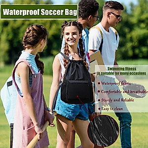 BLIRITEL Drawstring Backpack Waterproof String Bag, Gym Sackpack Sports Fitness Yoga Bag, Shopping Casual Backpack for Men Women (Black)