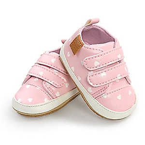 Baby Boys Girls Shoes Non-Slip Rubber Sole High-Top PU Leather Sneakers Infant First Walking Shoes Toddler Crib Shoes Newborn Loafers Flats.