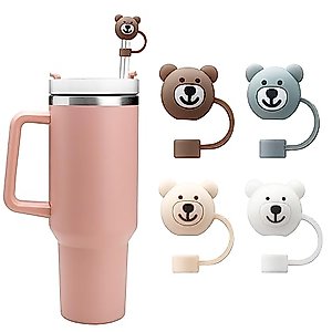 4 PCS Straw Covers Cap for Stanley Cup, Silicone Straw Tip Covers for Stanley 30 & 40 Oz Tumbler with Handle, Straw Toppers for Stanley Tumbler Cup