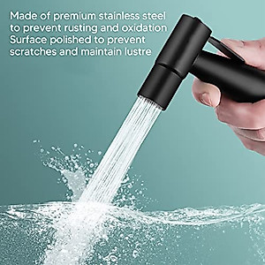 Toilet Faucet Fittings for Bathroom Handheld Toilet Spray Full Pressure Stainless Steel Leakproof Bidet Spray