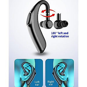 Wireless Bluetooth Handsfree Single Earphone Headset for iPhone Samsung Android, Black