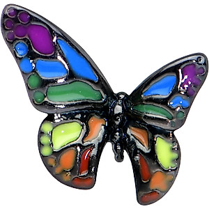 Body Candy Womens 20G 316L Steel Nose Ring Rainbow Butterfly Nose Stud Nose Bone Body Piercing Jewelry 1/4"