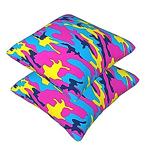 AFHYZY Camo Throw Pillow Covers Set of 2 Soft Pillow Case Protectors with Zipper Standard Size Pillowcase Covers Home Decor Couch Pillows 18"x18"