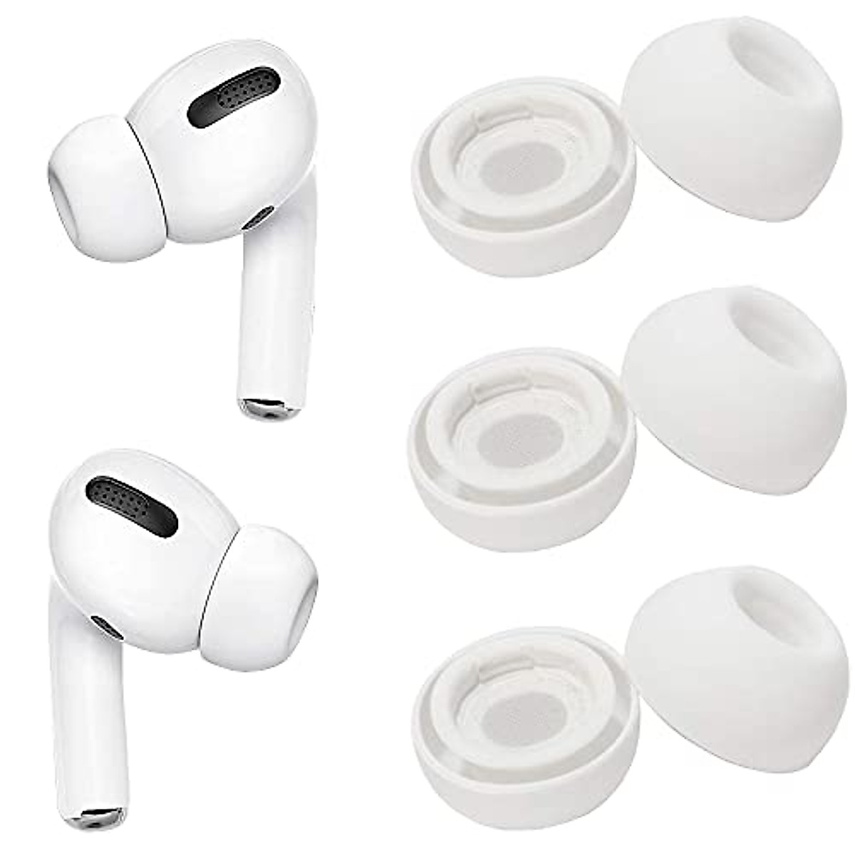 Ear Tips for Airpods Pro,Silicon Earbuds Tips with Noise Reduction Hole,Replacement Ear Tips for Airpods Pro 2nd Generation and Airpods Pro Suitable for Box and Charging Case.[3Pairs] S-10(S/M/L)