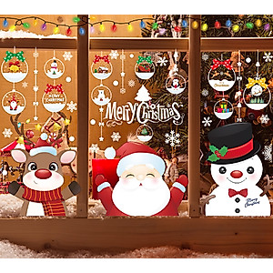 MISS FANTASY Christmas Window Clings Decorations 10 Sheets Large Merry Christmas Snowflake Window Stickers Decals for Glass Window Double Sided Christmas Decorations for Home Office School Classroom