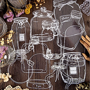 Handmade DIY Transparent Dried Flower Bookmarks, Dried Flower Bookmarks Craft, Flower Bookmark Maker, Glassware Stickers, Herbarium Bookmarks Transparent Floral Page, 20pcs