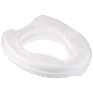Homecraft Savanah Raised Toilet Seat, 4" High Elevated Toilet Seat Locks Onto Standard Toilets, Portable Assistance Commode Seat with Sturdy Brackets, Medical Aid for Elderly, Disabled, Limited Mobility