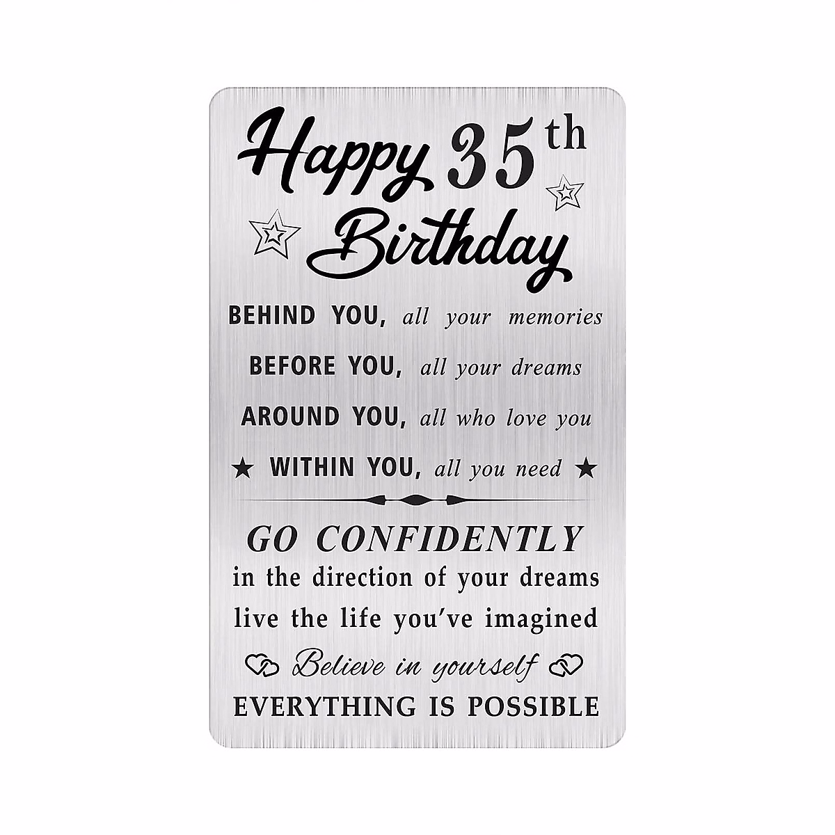 MOQIYXL Happy 35th Birthday Card for Men Women, Small Engraved Wallet Card for 35 Year Old Birthday Gifts