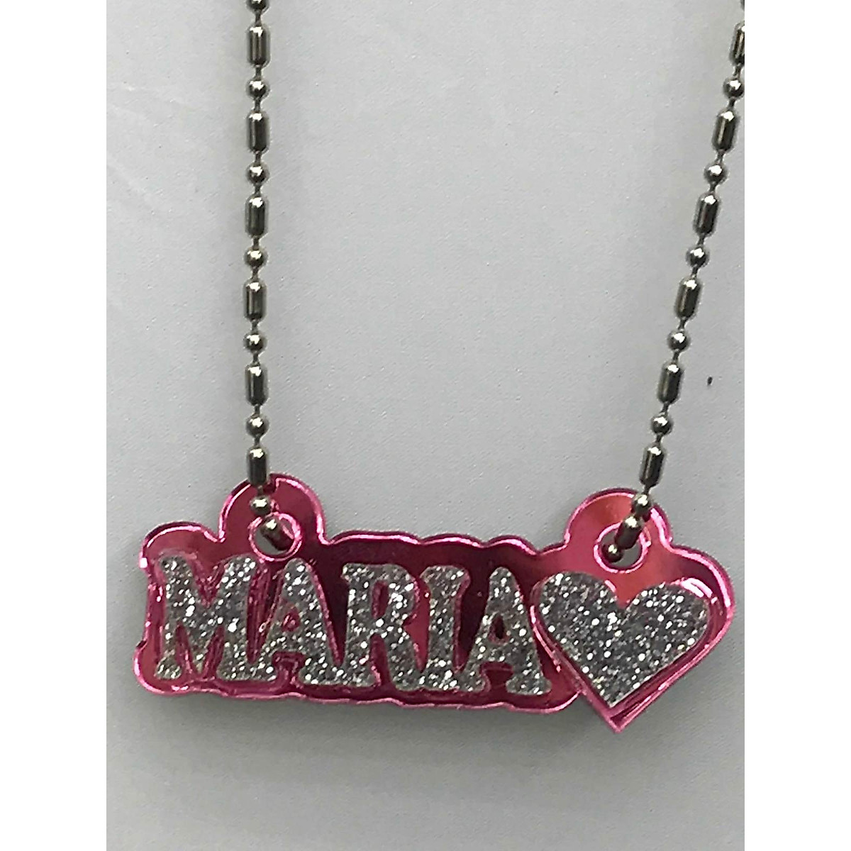 MIRROR MANIA Personalized Name Plate Custom Name Necklace Nameplate Name Laser Cut, Diamond Look, Made To Order Any Name - Dazzling and Stunning!
