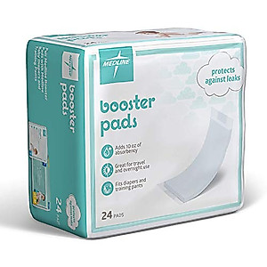 Medline Booster Pads with Adhesive, 192 Count, Baby Diaper Doubler for Overnight Use to Help Eliminate Leaks