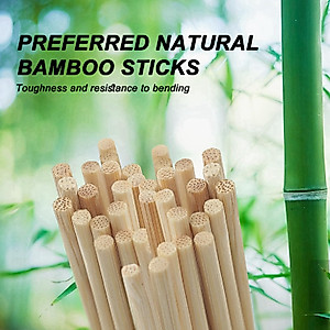 DaTpuik 12 inch Natural Bamboo Skewers for Barbecue Party，Fruit，Kabob，Appetiser，Hamburger，Cocktail，Craft，Bouquet，Chocolate Fountain，Corn Dog, diameter=4mm. More Size Choices 6"/8"/10"/12"(100 PCS)