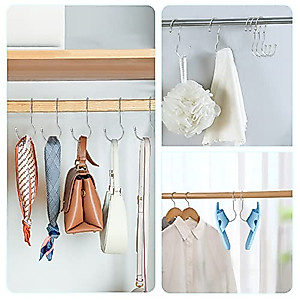 Myfolrena Purse Hangers Bag Hooks Closet- 12 Pack Handbag Hanger Organizer Metal S Hooks, Large Size Closet Rod Hooks for Hanging Handbags,Clothes, Curtain, Plant, Pans and Pots