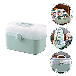 KICHOUSE Large Capacity Multi Medicine Organizer Box Lockable Storage Box for Family Use Home Medicine Box with Detachable Tray for Emergency Supplies