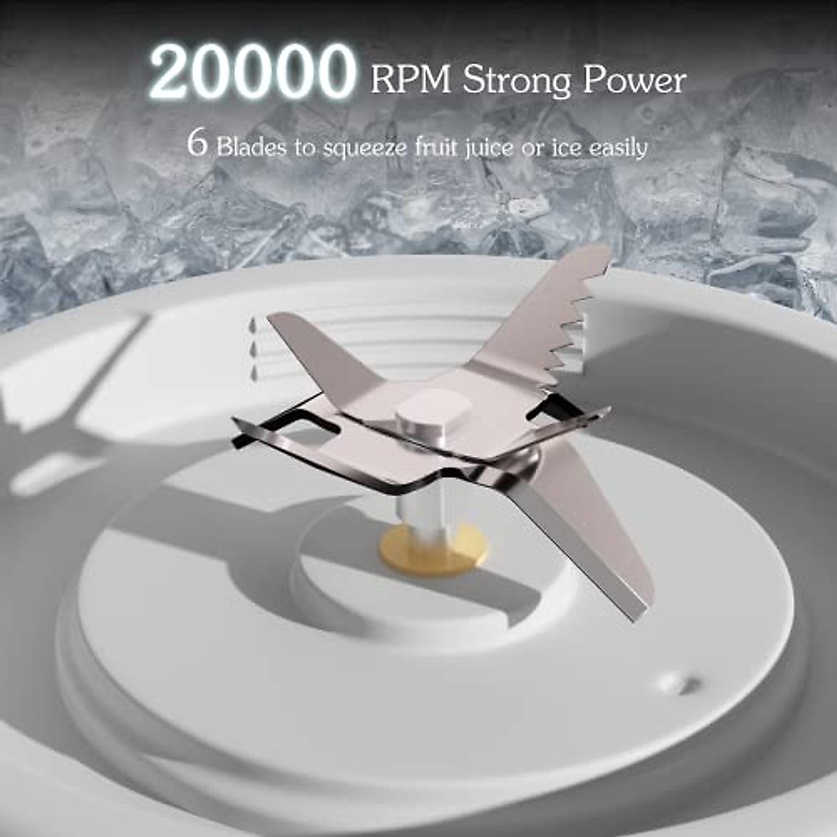 Small Blender, ETGlife Small Blender for Shakes and Smoothies, 18.5 Oz Travel Cup Design, 6 Blades & 150W Power Portable Blender with USB C Rechargeable, Perfect for Travel, Office, Gym & School