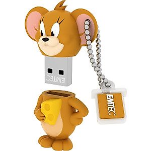 Emtec ECMMD16GHB103 - USB 2.0 Flash Drive - 16 GB, 16 Go - Licence Range - HB103 Collection - Hanna Barbera - Jerry Character - 3D Gum Soft Touch