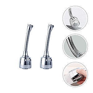 DOITOOL 2pcs Splash Extender sink Sprayer Head Nozzle Kitchen Sink Faucet Aerator Kitchen Bath Fixtures swivel faucet bubble sprayer lengthen Stainless steel small tools to rotate
