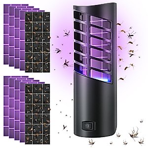 Qualirey Flying Insect Trap Mosquito Trap Indoor Plug in, Fruit Fly Traps for Indoors with 9W UV Light, 10 Sticky Glue Board Refills for Fruit Flies, Gnats, Moths, Indoor Fly Catcher for Home Office