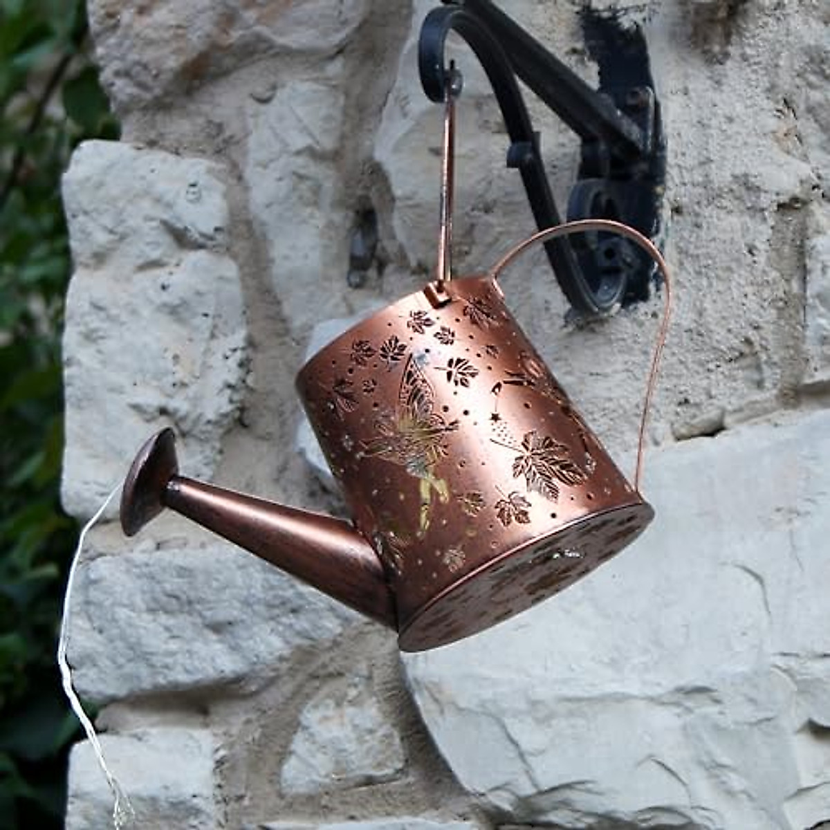 ANYTALK Solar Watering Can with Lights, Hanging Solar Waterfall Lights Outdoor Garden Decorations, Waterproof Solar Garden Lights for Yard Porch Backyard Lawn Pathway Landscape Walkway Patio (Fairy)