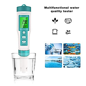 Digital Water Quality Meter, Backlight Display PH TDS Temperature EC Salinity SG ORP Water Quality Testing Pen Handheld for Aquaculture