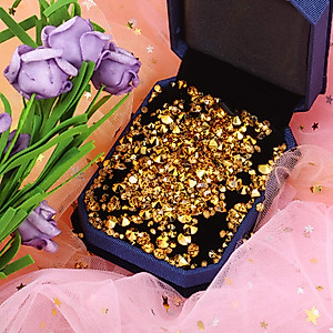 Bememo 10000 Clear Wedding Diamonds Table Scatter Confetti Crystals Diamonds Acrylic Gems for Table Centerpiece Masquerade Wedding Bridal Shower Decoration Vase Filler (Gold, 3 mm, 6 MM and 10 MM)