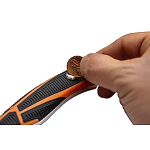 Elk Ridge - Outdoors -TREK - Interchangeable Fixed Blade Knife, Drop Point and Gut Hook Blades, Orange and Black TPR Handle, Injection Molded Sheath with Ferro Rod and Sharpener - ER-TKFIX001