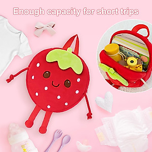 OUOZZZ 11" Cute Animal Toddler Backpack for Boys Girls, Soft Plush Bee Bag Mini Travel Backpacks with Adjustable Strap