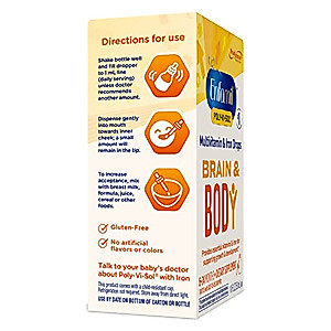 Enfamil Baby Vitamins Enfamil Poly-Vi-Sol 8 Multi-Vitamins & Iron Supplement Drops for Infants & Toddlers, Supports Growth & Development, 50 mL Dropper Bottle (Packaging May Vary)