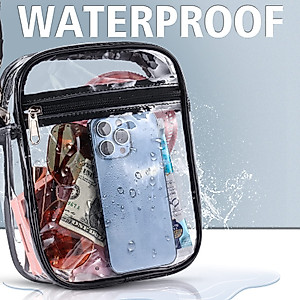 Wreiynn Clear Bag Stadium Approved - Clear Purse Bag with Adjustable Strap, Clear Concert Bag for Women Sports Events